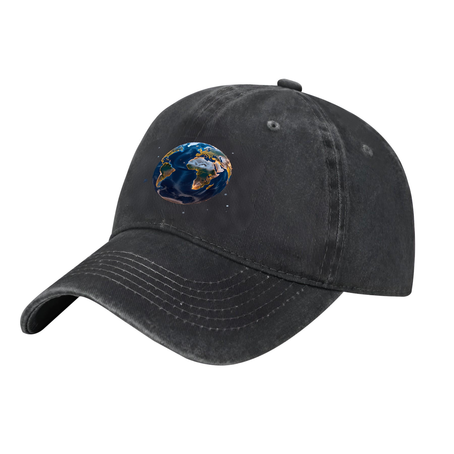 Adjustable Vintage Cotton Washed Distressed Baseball Cap with Earth ...