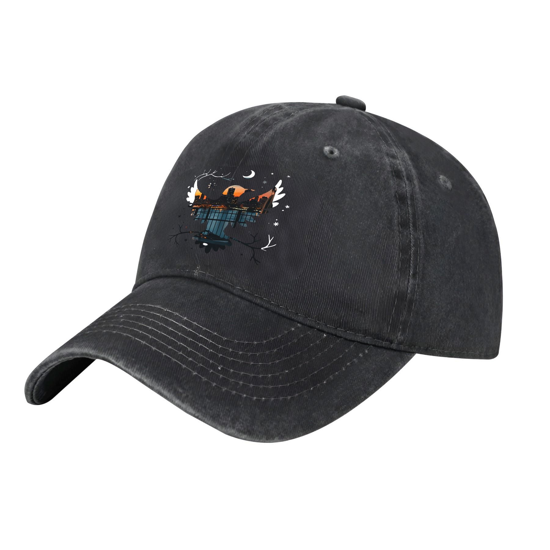 Adjustable Vintage Cotton Washed Distressed Baseball Cap with Graphic ...