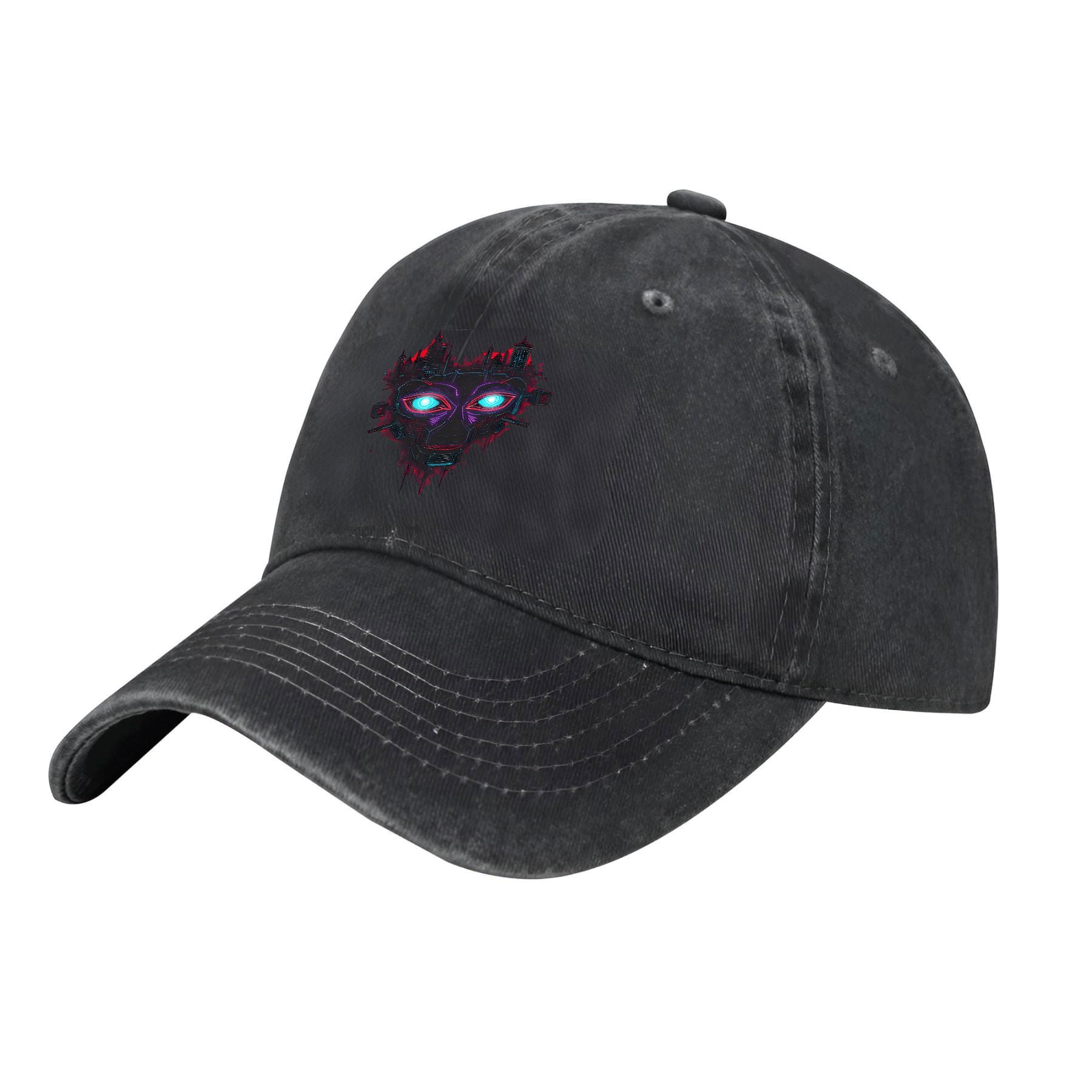 Adjustable Vintage Cotton Washed Distressed Baseball Cap with Graphic ...