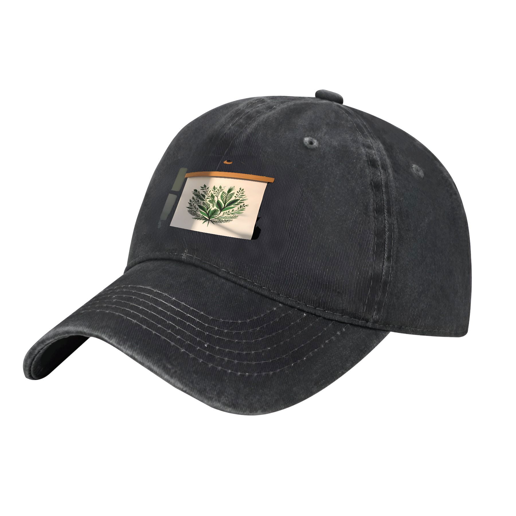 Adjustable Vintage Cotton Washed Distressed Baseball Cap with Green ...