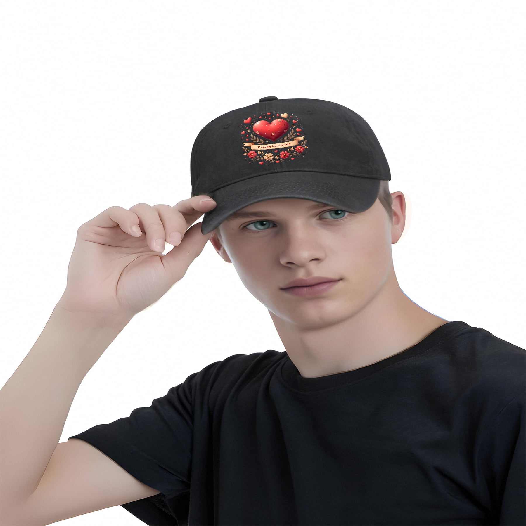 Adjustable Vintage Cotton Washed Distressed Baseball Cap with Heart ...