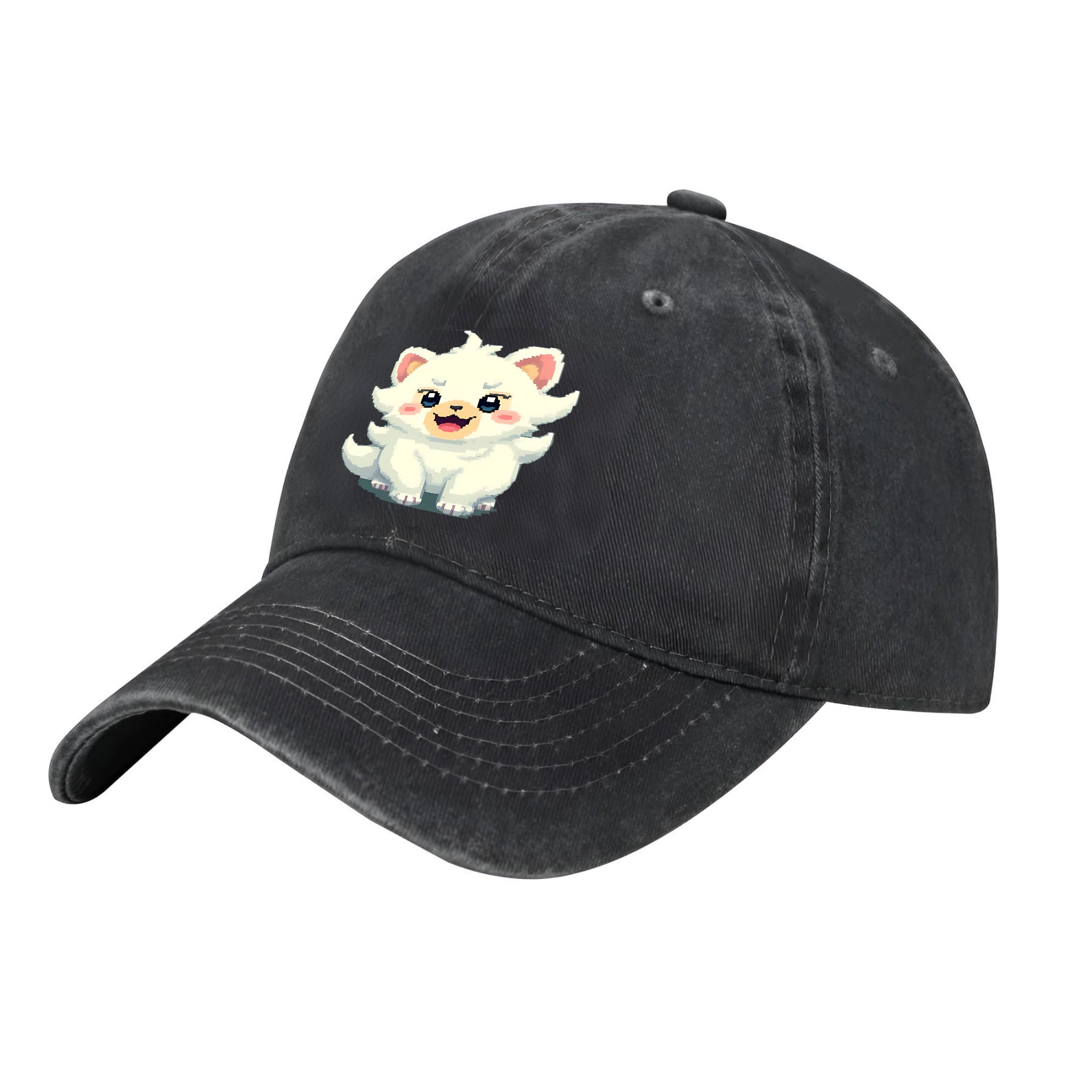 Adjustable Vintage Cotton Washed Distressed Baseball Cap with Pixelated ...