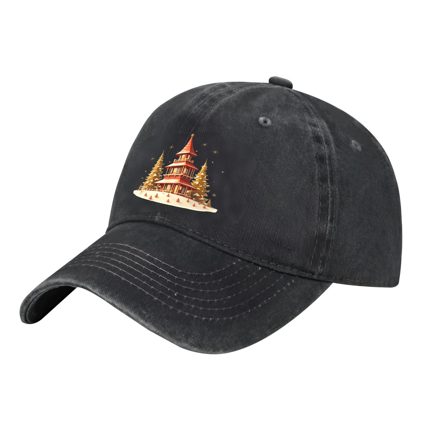 Adjustable Vintage Cotton Washed Distressed Baseball Cap with Red ...