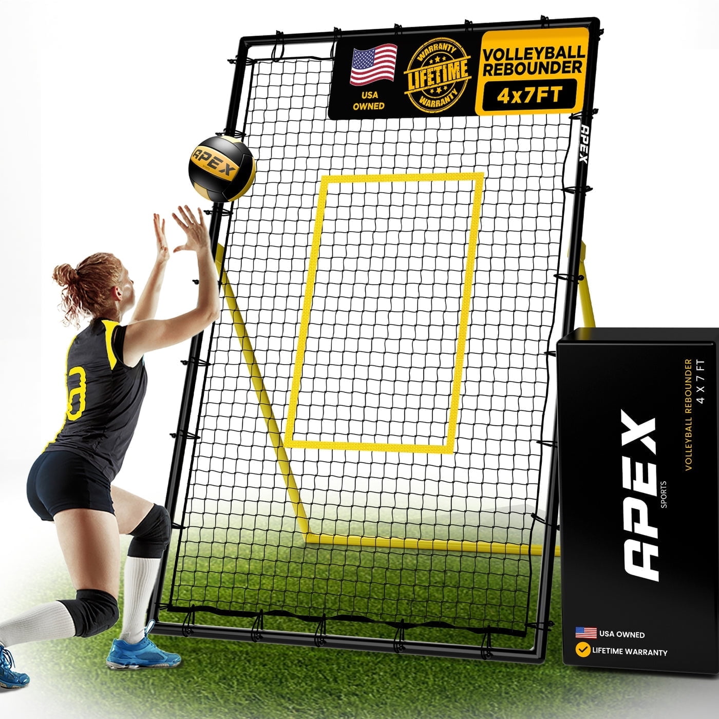 Adjustable Volleyball Rebounder Net 7x4 ft – Bounce Back Training ...