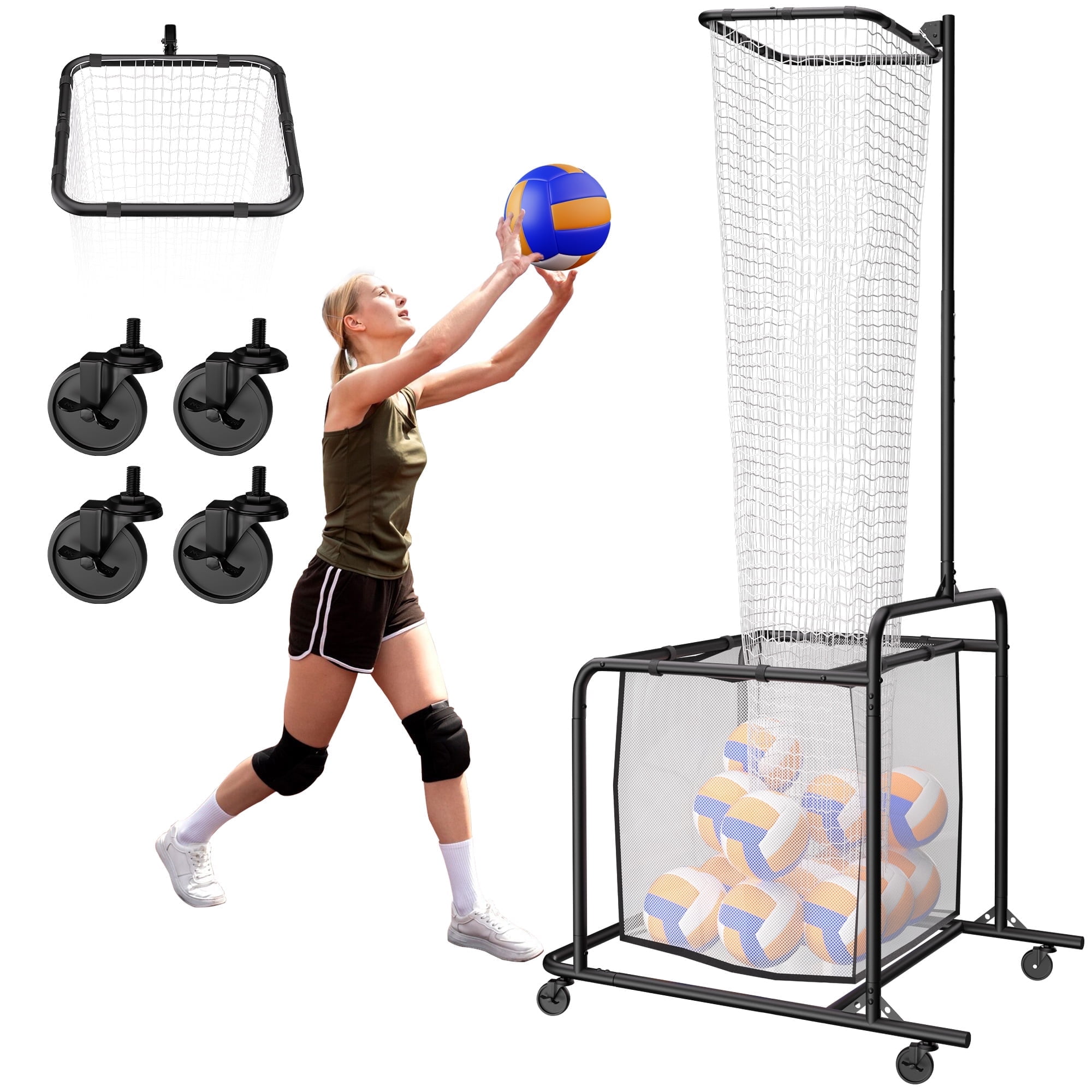 Adjustable Volleyball Setter Training Net with Metal Frame ...