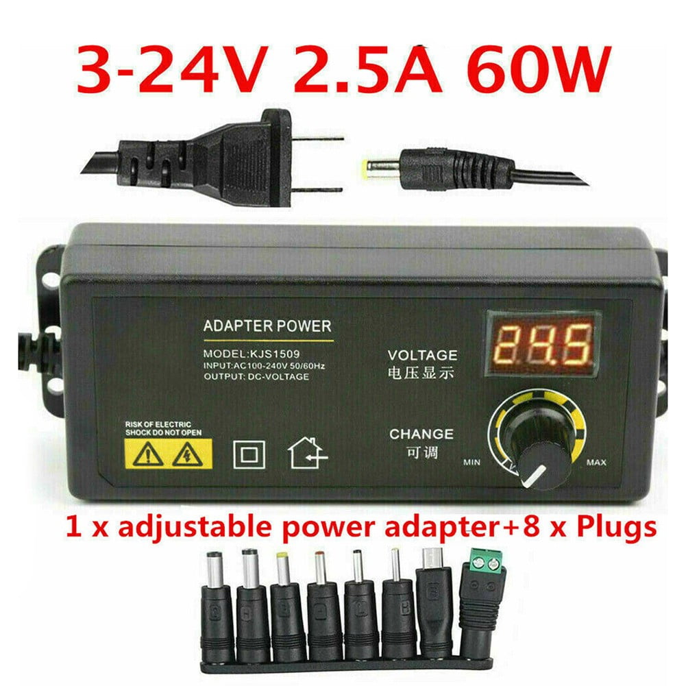 Adjustable Voltage 3 to 24V AC / DC Switch Power Supply Adapter with ...