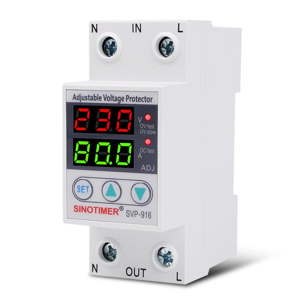 Adjustable Voltage Surge Protector SVP916 Current Limiting 40A 63A 80A ...