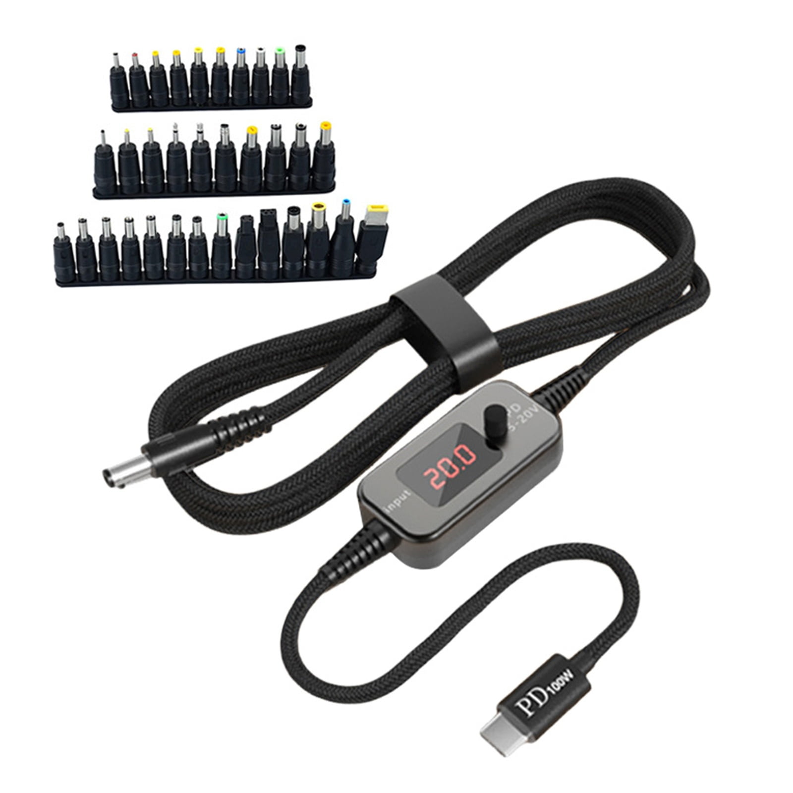 Adjustable Voltages USB C To DC5521 Charging Cable PD100W With 34 ...