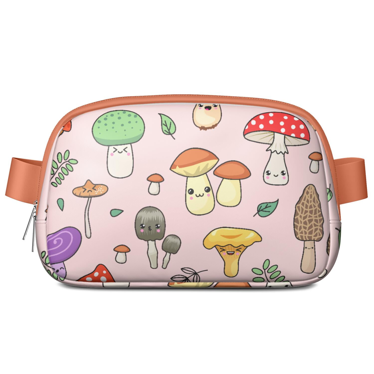 Adjustable Waist Bag with Vintage Mushroom Print – Waterproof Fanny ...