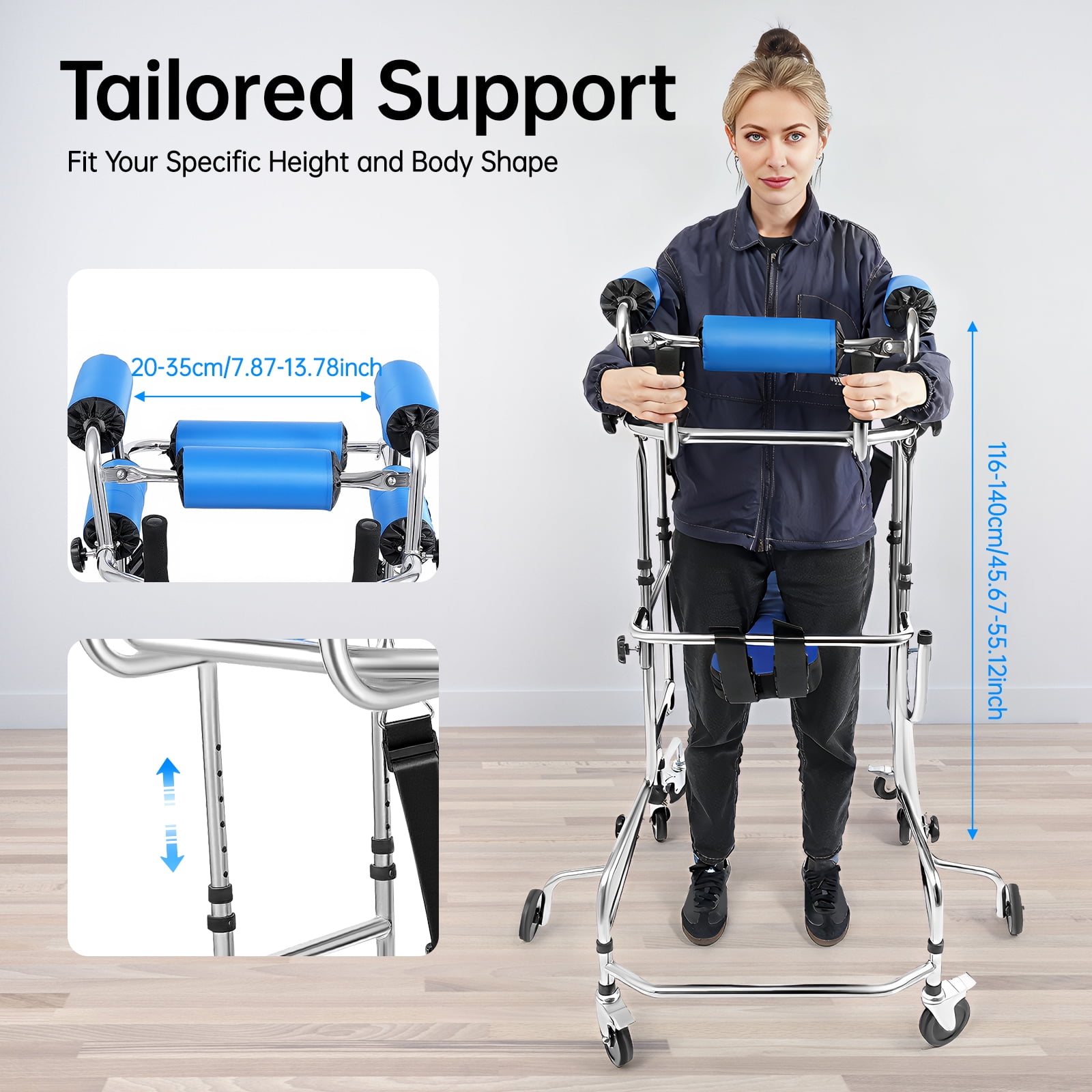 Walking Aid, Floorstanding, 8 Wheels (6 with Brakes), Suitable for ...
