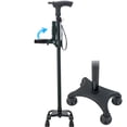 Adjustable Walking Stick Cane w/ Quad Base - Adjustable Height with LED ...