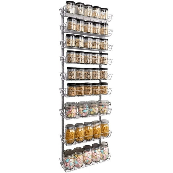 Adjustable Wall Mount Spice Rack, 9-Tier Dual-Use Organizer, Multi ...