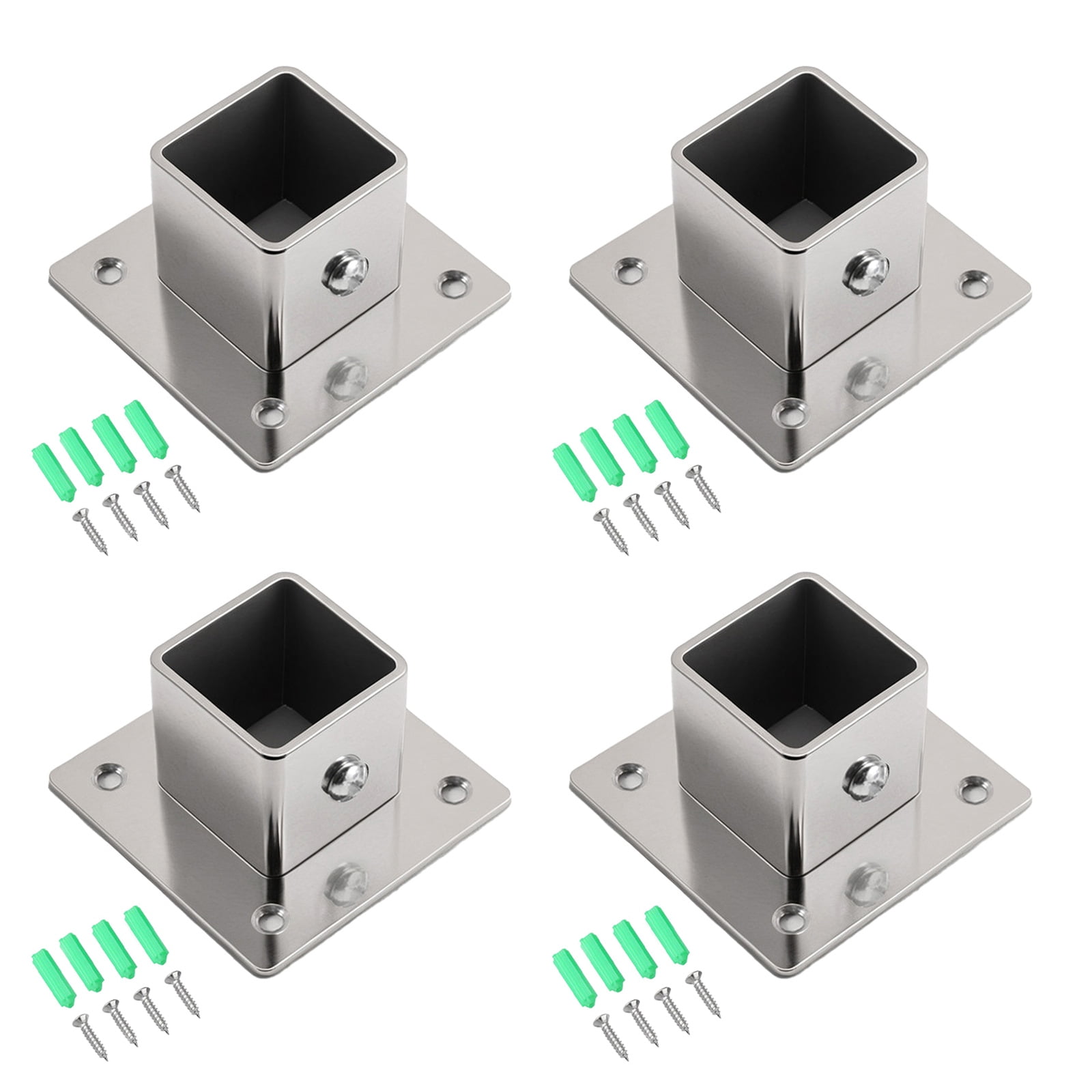 Adjustable Wall-Mounted Pipe Bracket Set - Steel Flange Base Supports ...