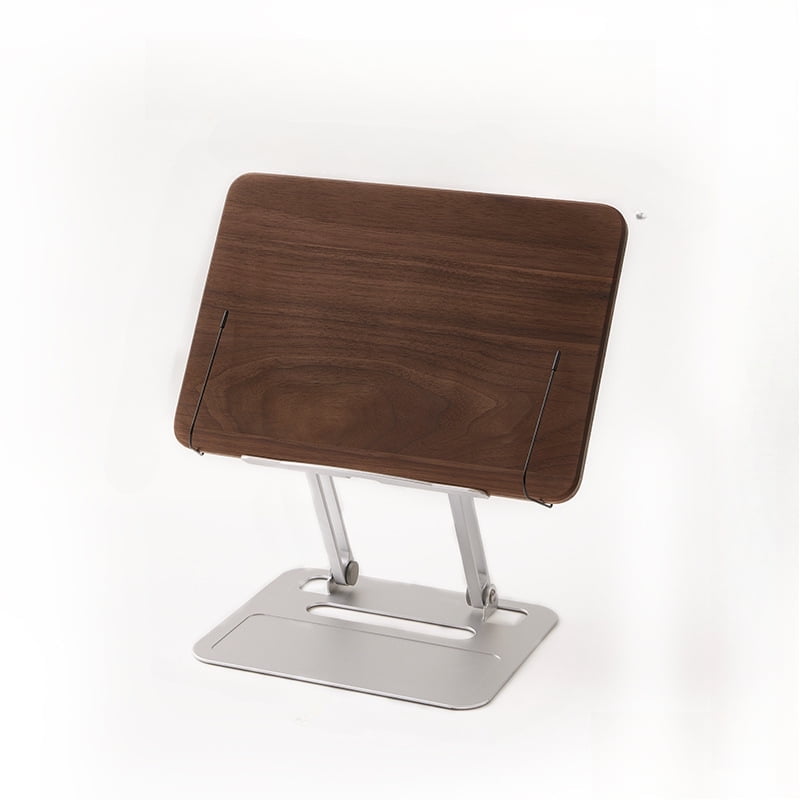 Adjustable Walnut Wood Laptop Stand – Ergonomic Desktop Riser for ...