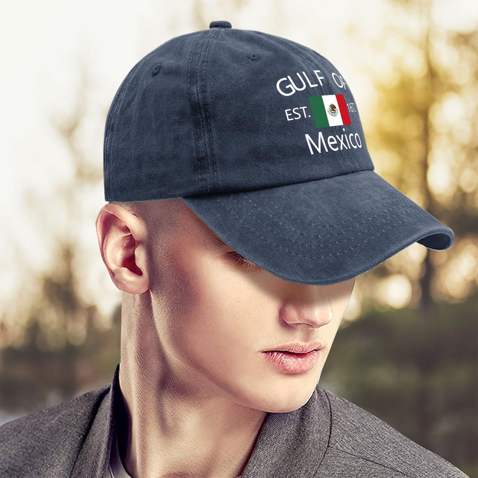 Adjustable Washed Baseball Cap, Mexico Printed Design, Breathable ...