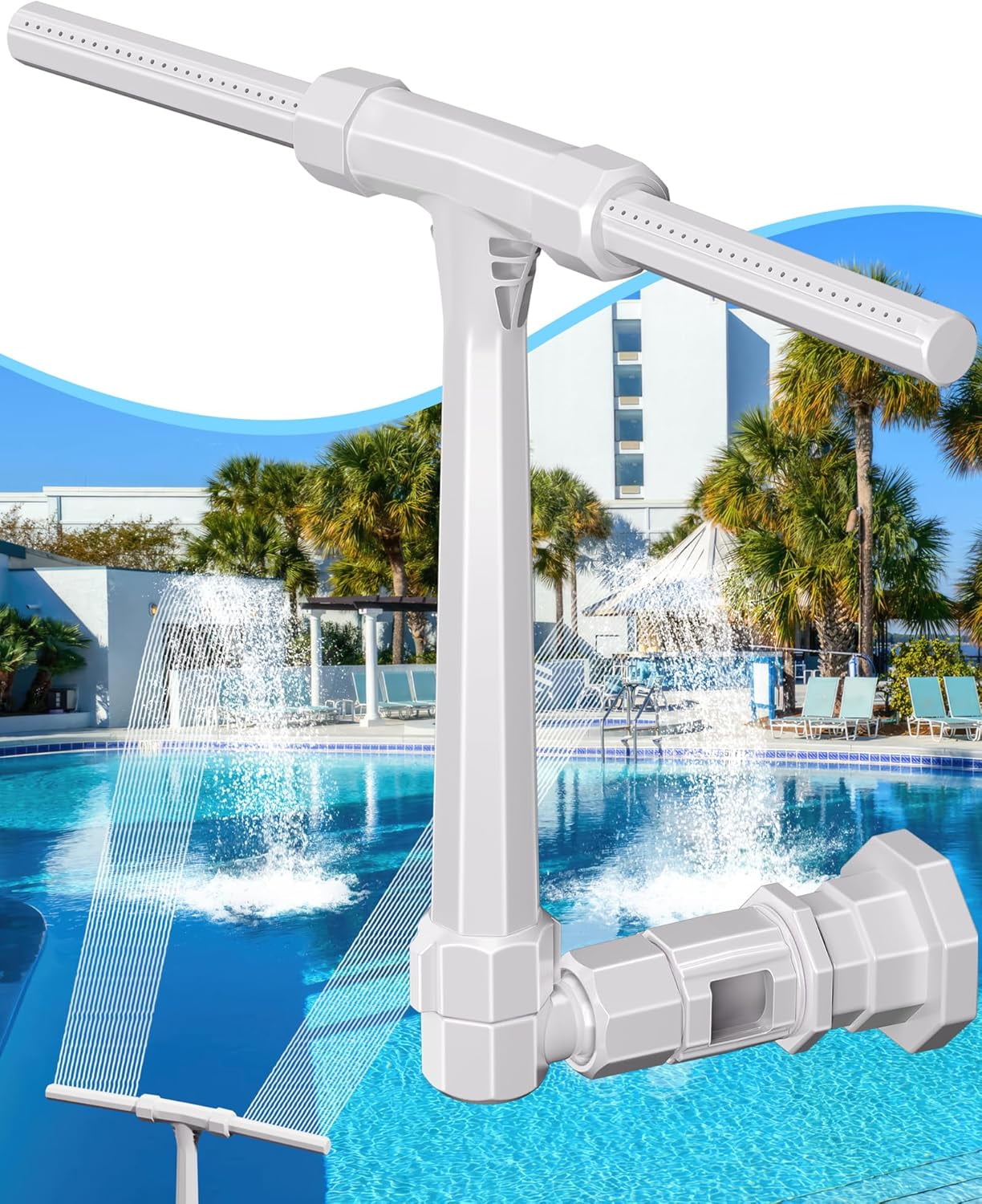 Adjustable Water Dual Spray Sprinkler Pool Fountain for Inground Pools ...