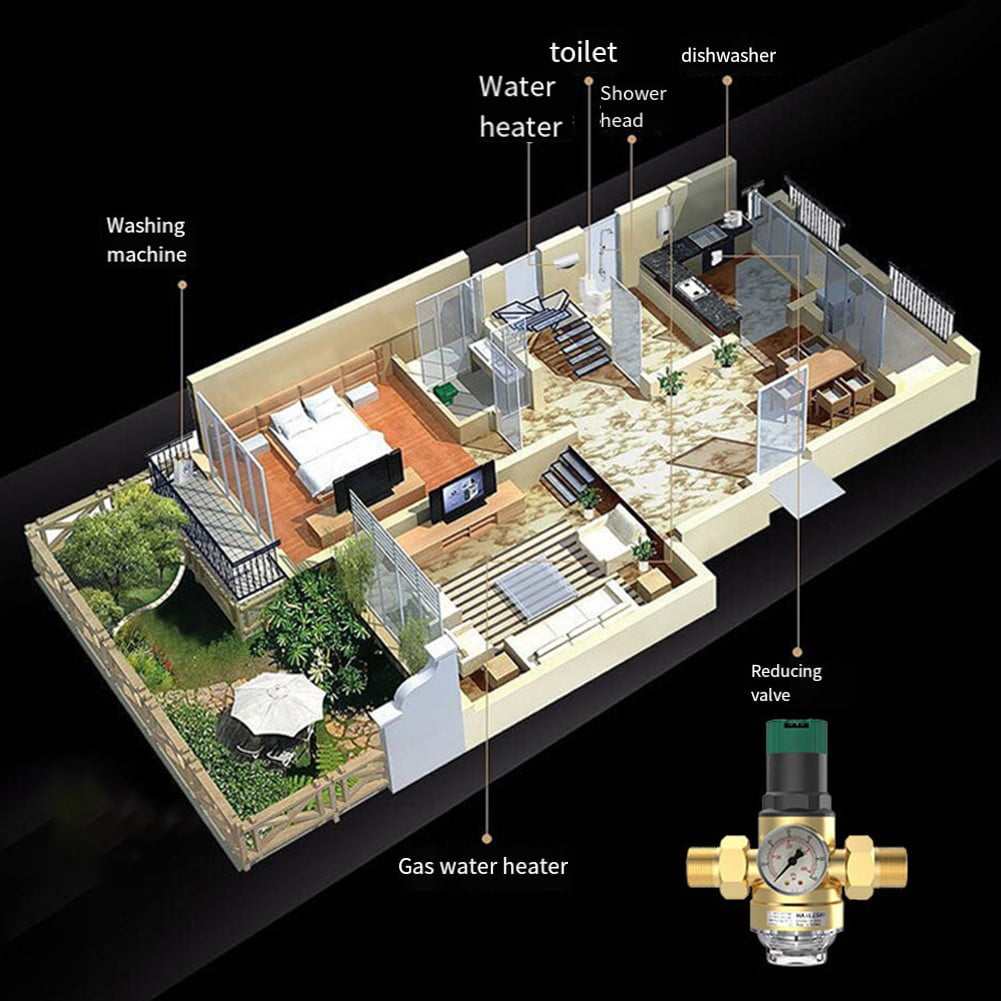 Adjustable Water Pressure Valve Brass Pressure Reducing Valve Accurate ...