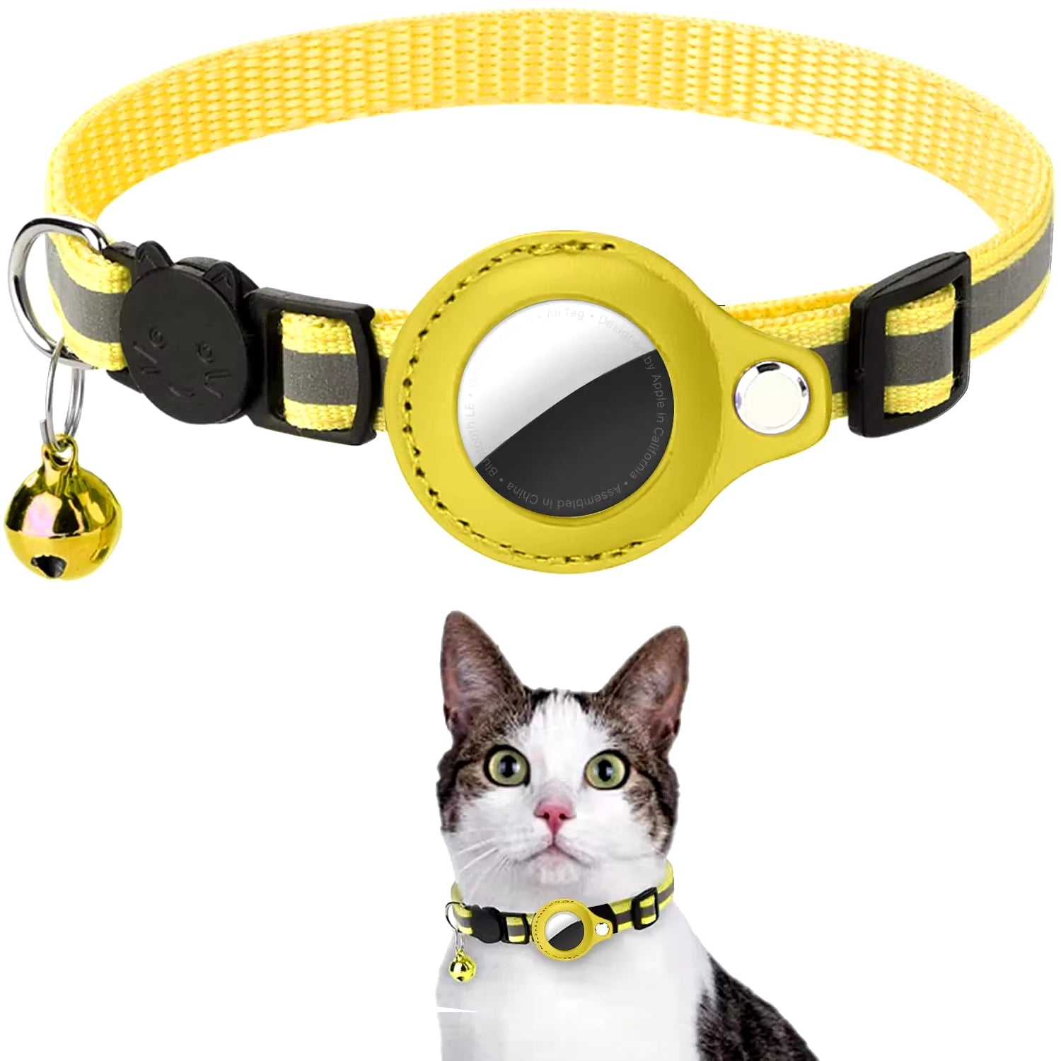 Adjustable Waterproof Cat Collar with Airtag Holder, Breakaway Design ...