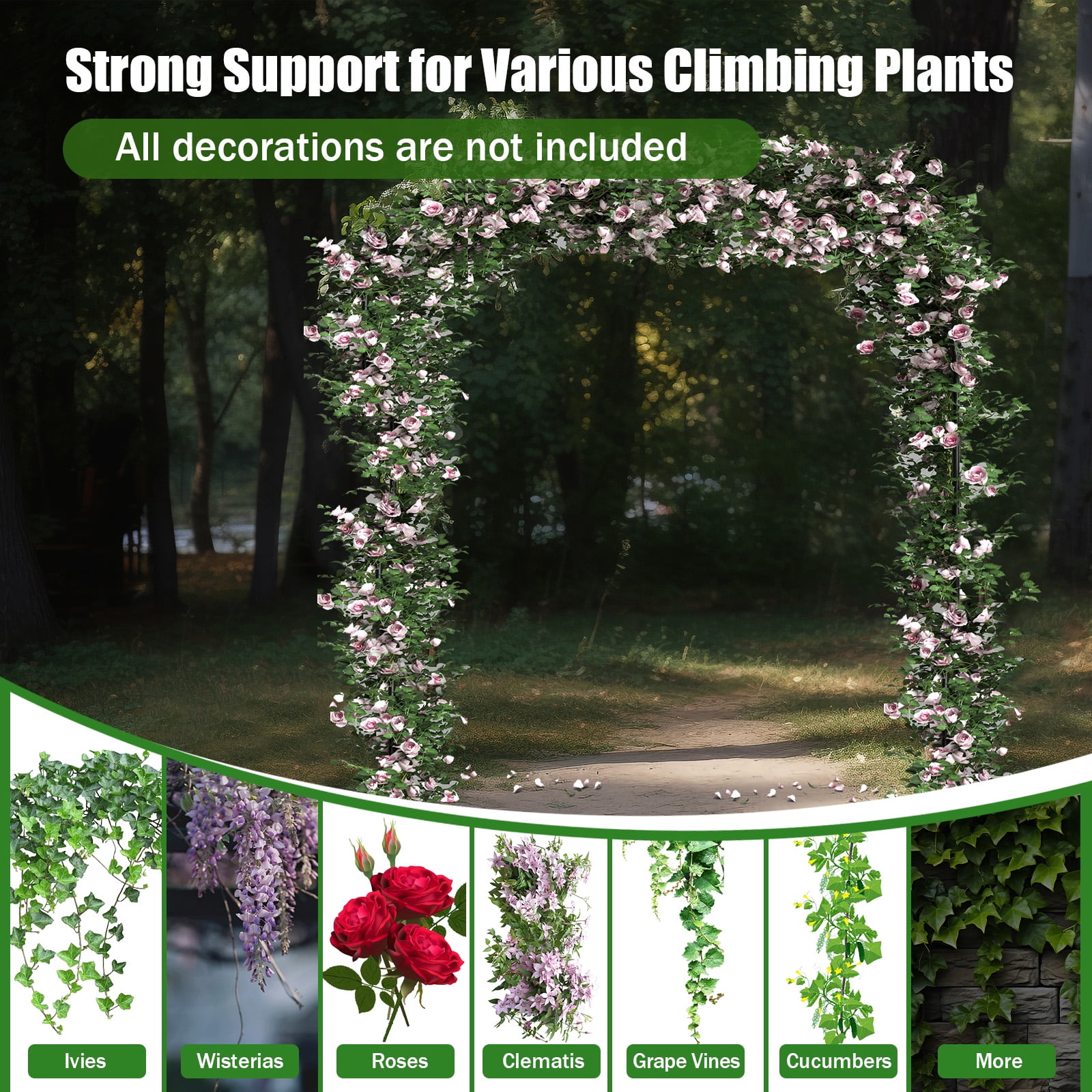 Adjustable Wedding Backdrop Stand - 9.8ft Tall Stainless Steel Frame ...