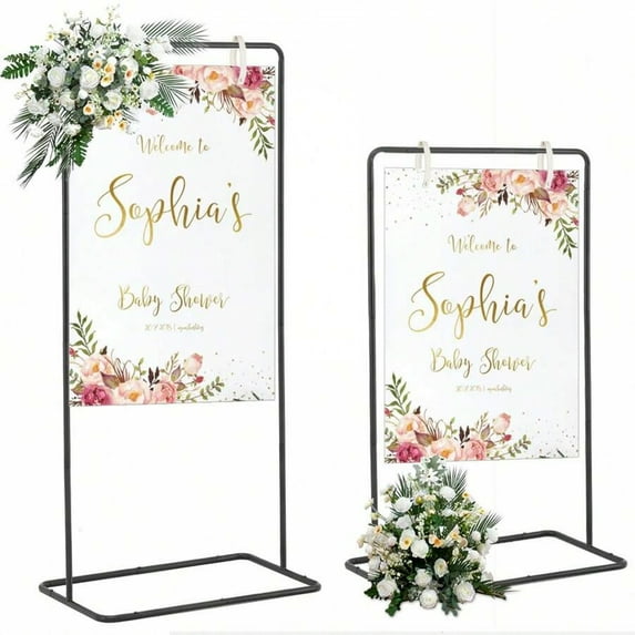 Adjustable Wedding Sign Holder - 4 Leather Hanging Straps Seating Chart ...