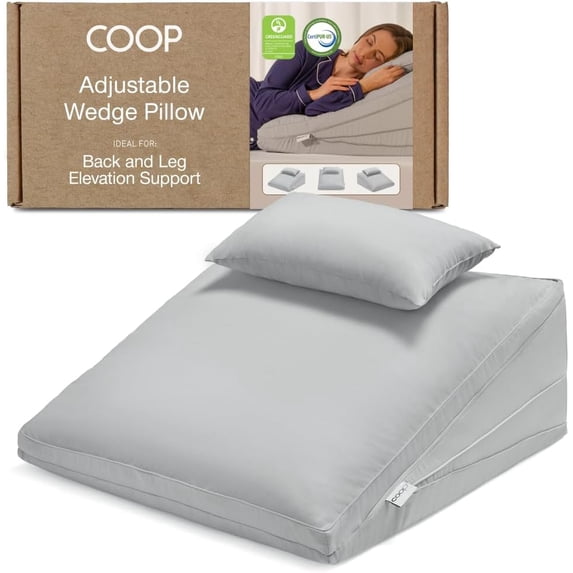 Adjustable Wedge Memory Foam Pillow Multi-Incline Leg Back Support ...