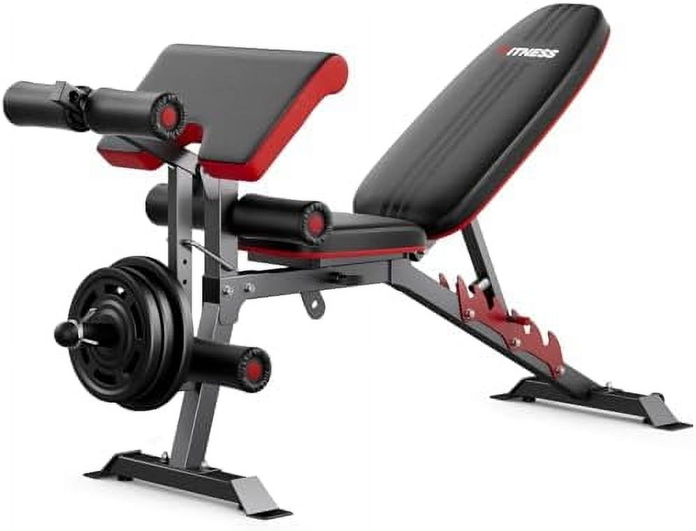 Adjustable Weight Bench with 6 Backrest Pad Positions, Workout Bench ...