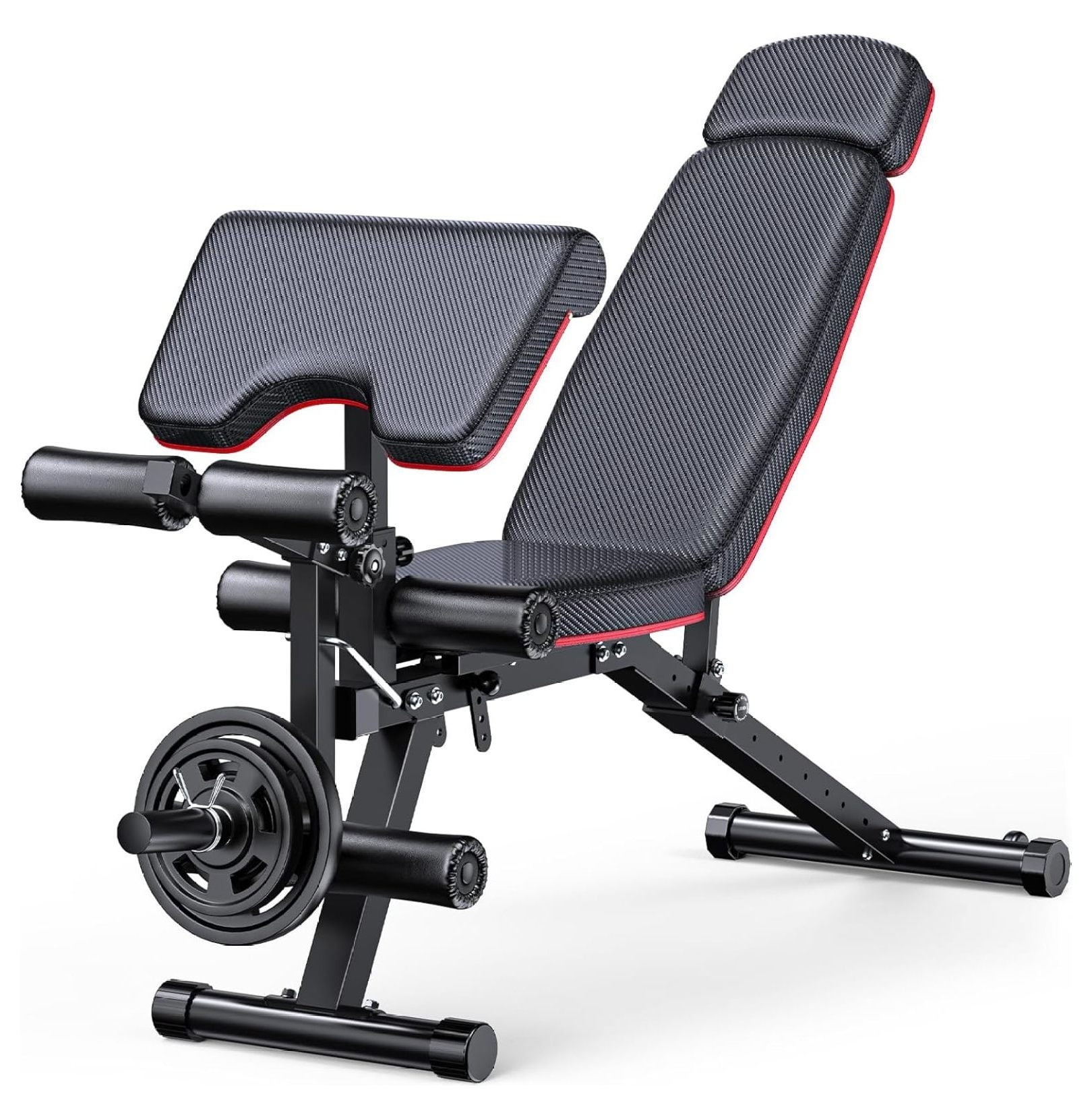 Adjustable Weight Bench, 800 LBS Home Gym Workout Bench with Leg Extension and Preacher Pad for ...