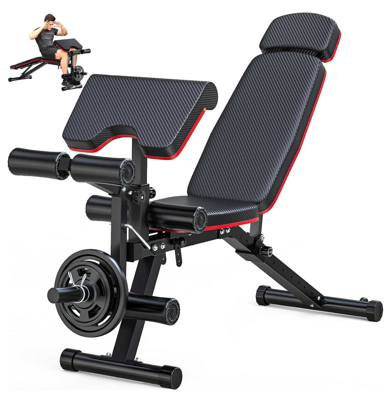 Adjustable Weight Bench, 800lbs Workout Bench for Home Gym Exercise ...