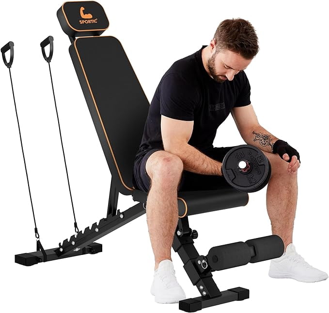 Adjustable Weight Bench - 880LBs Workout Bench for Full Body Strength ...