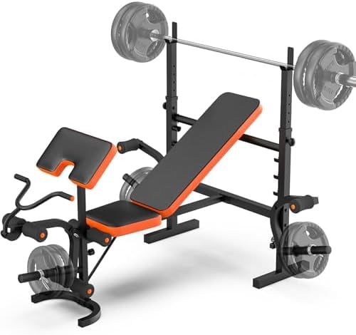 Adjustable Weight Bench, Bench Press with Squat Rack, Olympic Weight ...