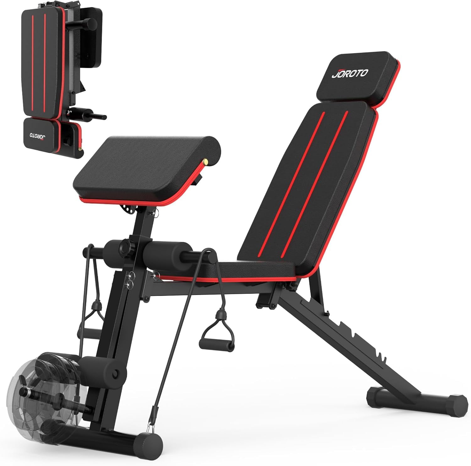 Adjustable Weight Bench Foldable Workout Bench with Leg Extension and ...
