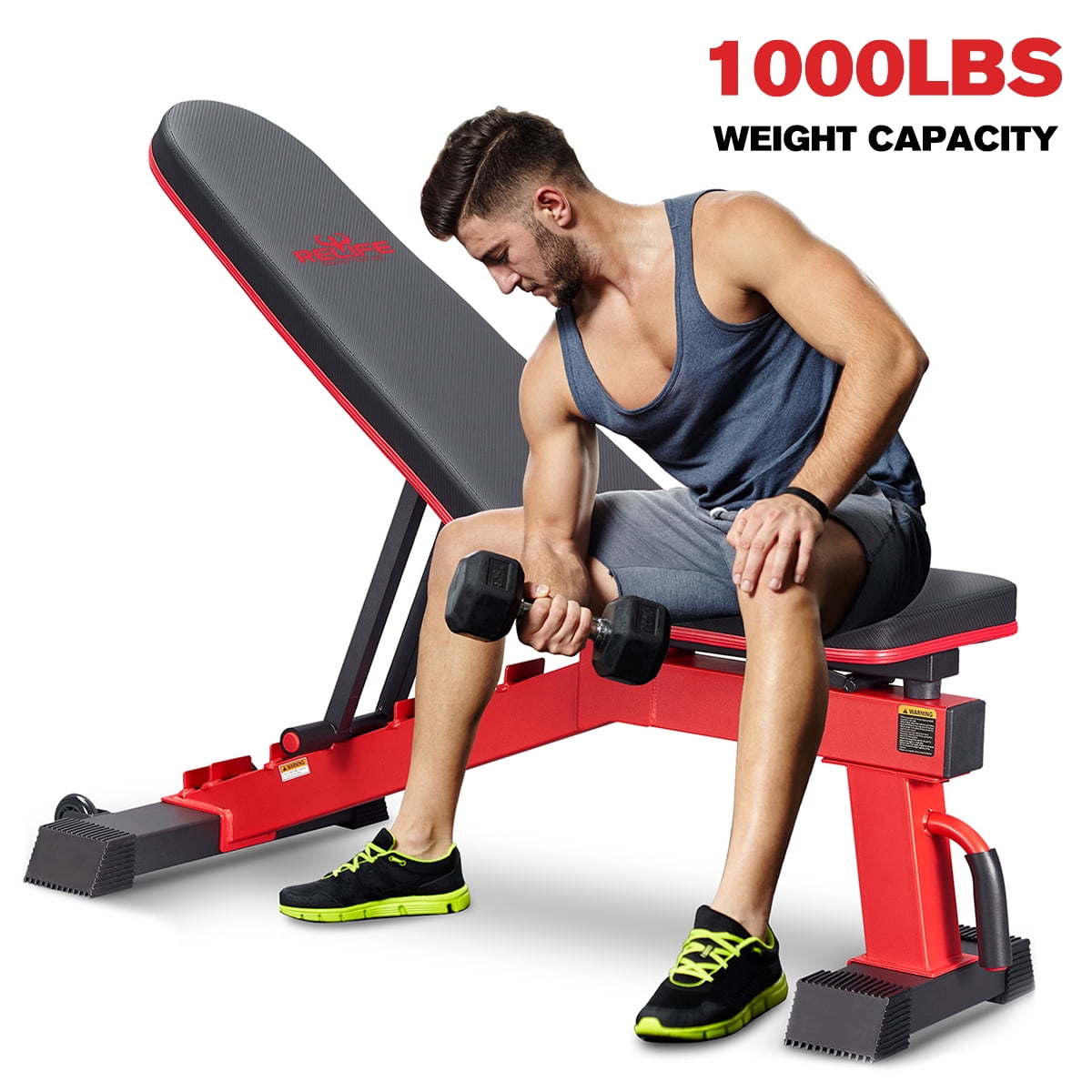 Relife Sports Adjustable Weight Bench, Incline and Decline Weight Bench ...
