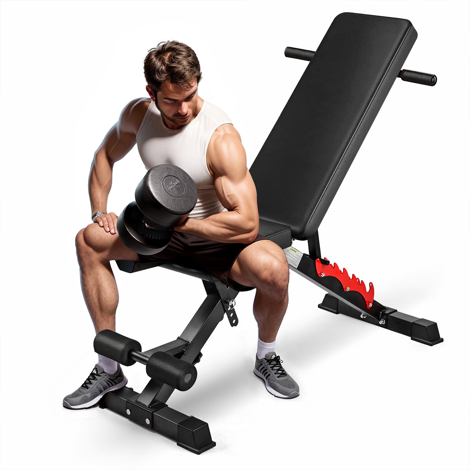Adjustable Weight Bench Full Body Workout Multi-Purpose Foldable ...