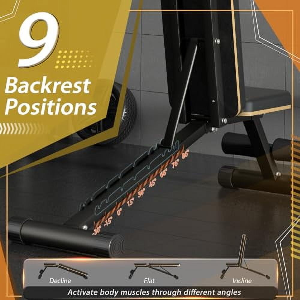 Adjustable Weight Bench - Heavy-Duty Foldable Workout Bench for Home ...