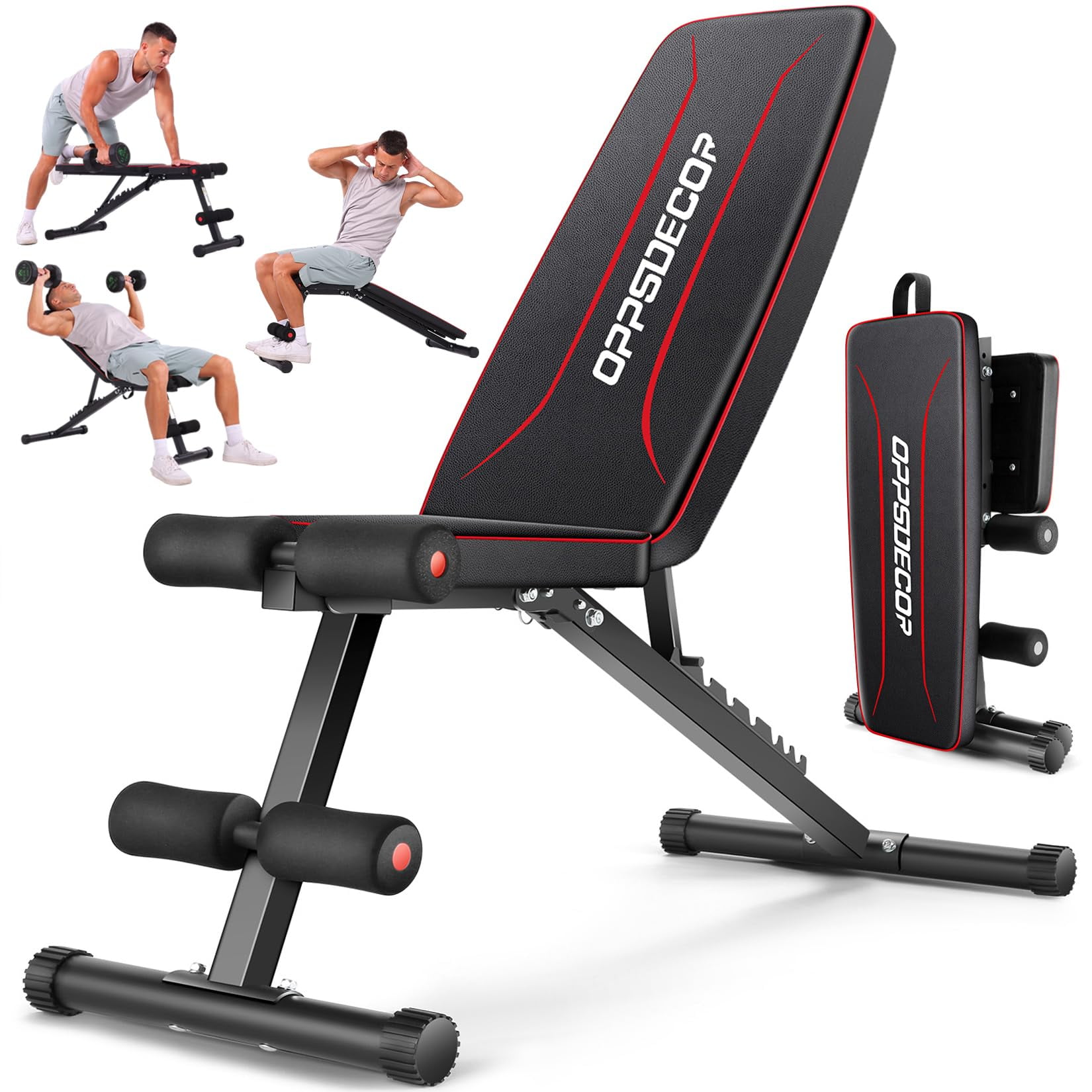 Adjustable Weight Bench for Home Gym, Fast Foldable Workout Bench Press ...