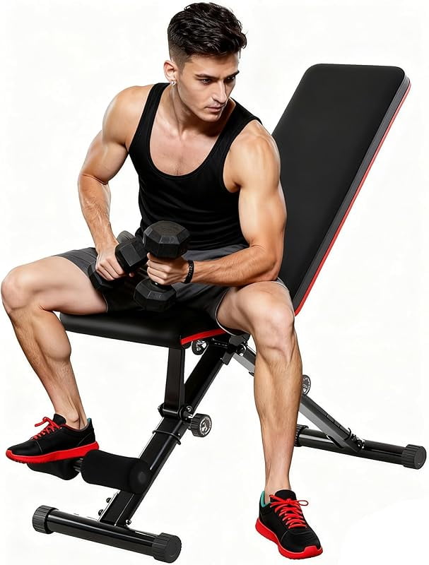 Adjustable Weight Bench for Home Gym, Foldable Workout Equipment for ...