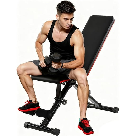 Adjustable Weight Bench for Home Gym, Foldable Workout Equipment for ...