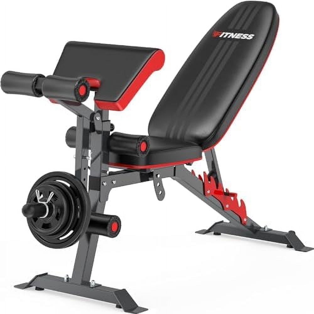 Adjustable Weight Bench Press, 800lbs Load Workout Bench with Leg Extension and Preacher Pad ...