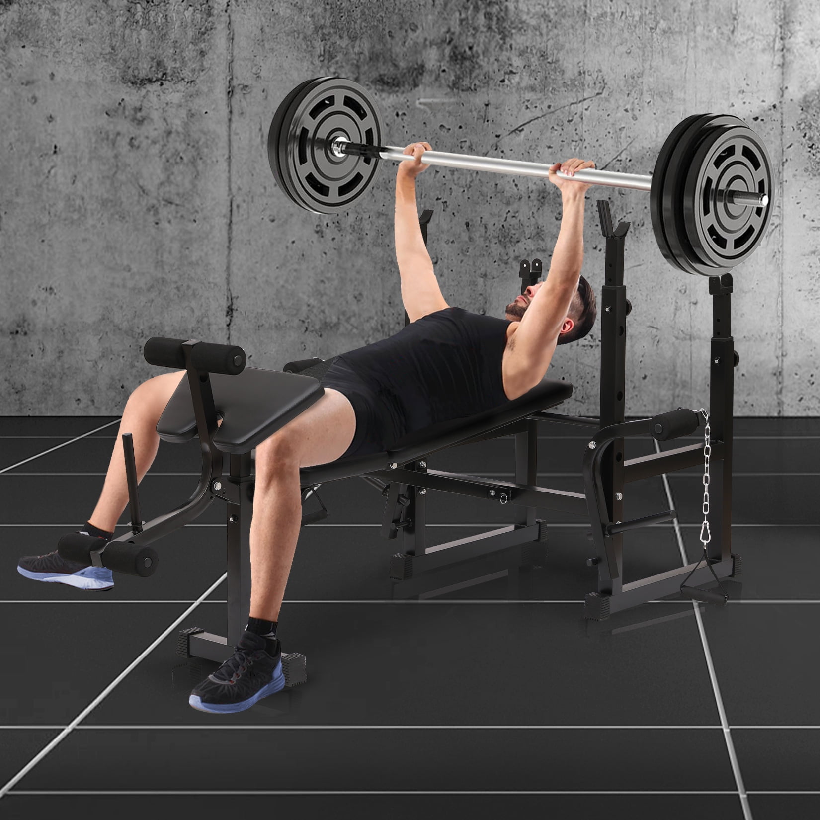 Adjustable Weight Bench Set for Home Gym, 660LBS 6 IN 1 Foldable ...