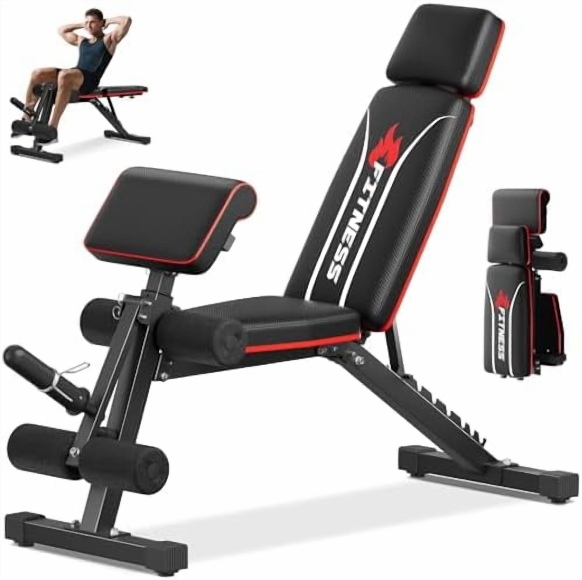 Adjustable Weight Bench & Workout Bench & Leg Extension for Home Gym ...
