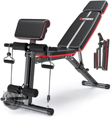 Adjustable Weight Bench, Workout Bench with Leg Extension and Preacher ...