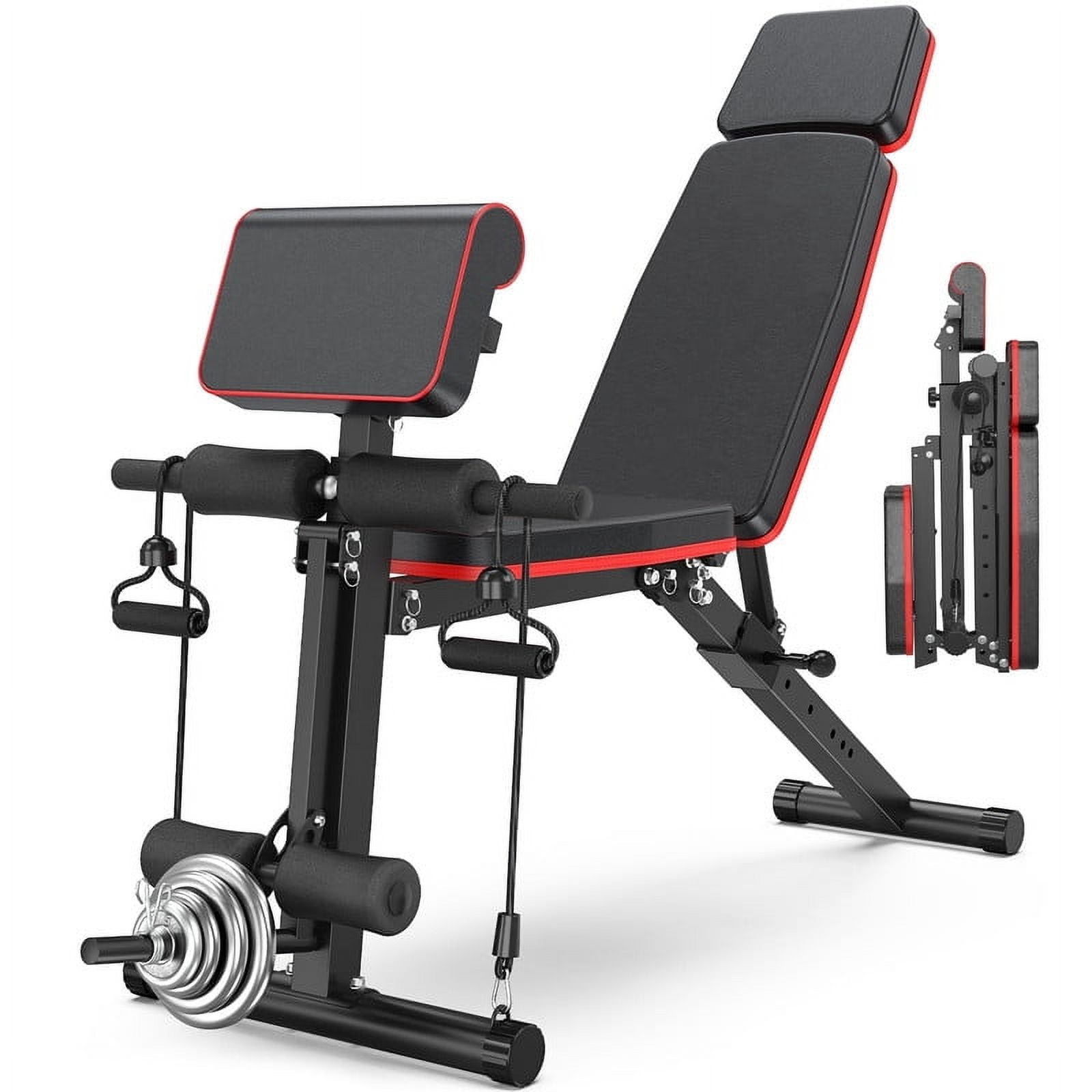 Adjustable Weight Bench - Workout Bench Press for Home Gym, Foldable Incline Decline Sit up ...