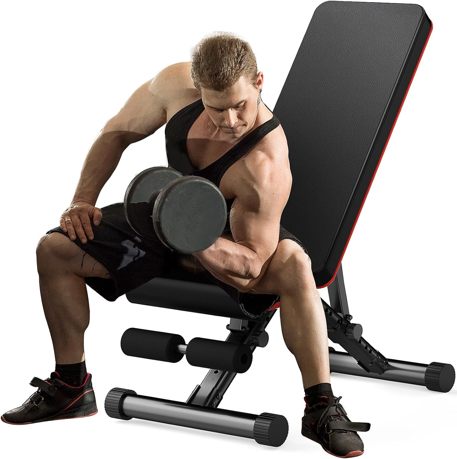 Adjustable Weight Bench for Gym, Foldable Incline Workout Bench Press ...