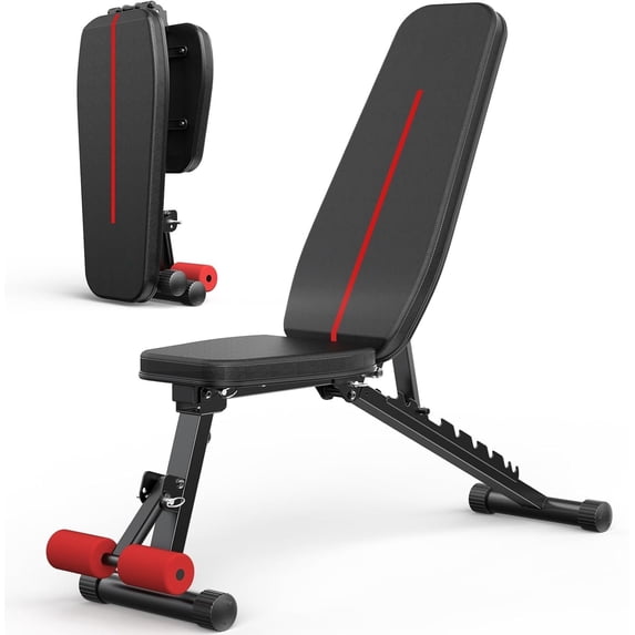 Adjustable Weight Bench for Gym, Foldable Workout Bench with Incline ...