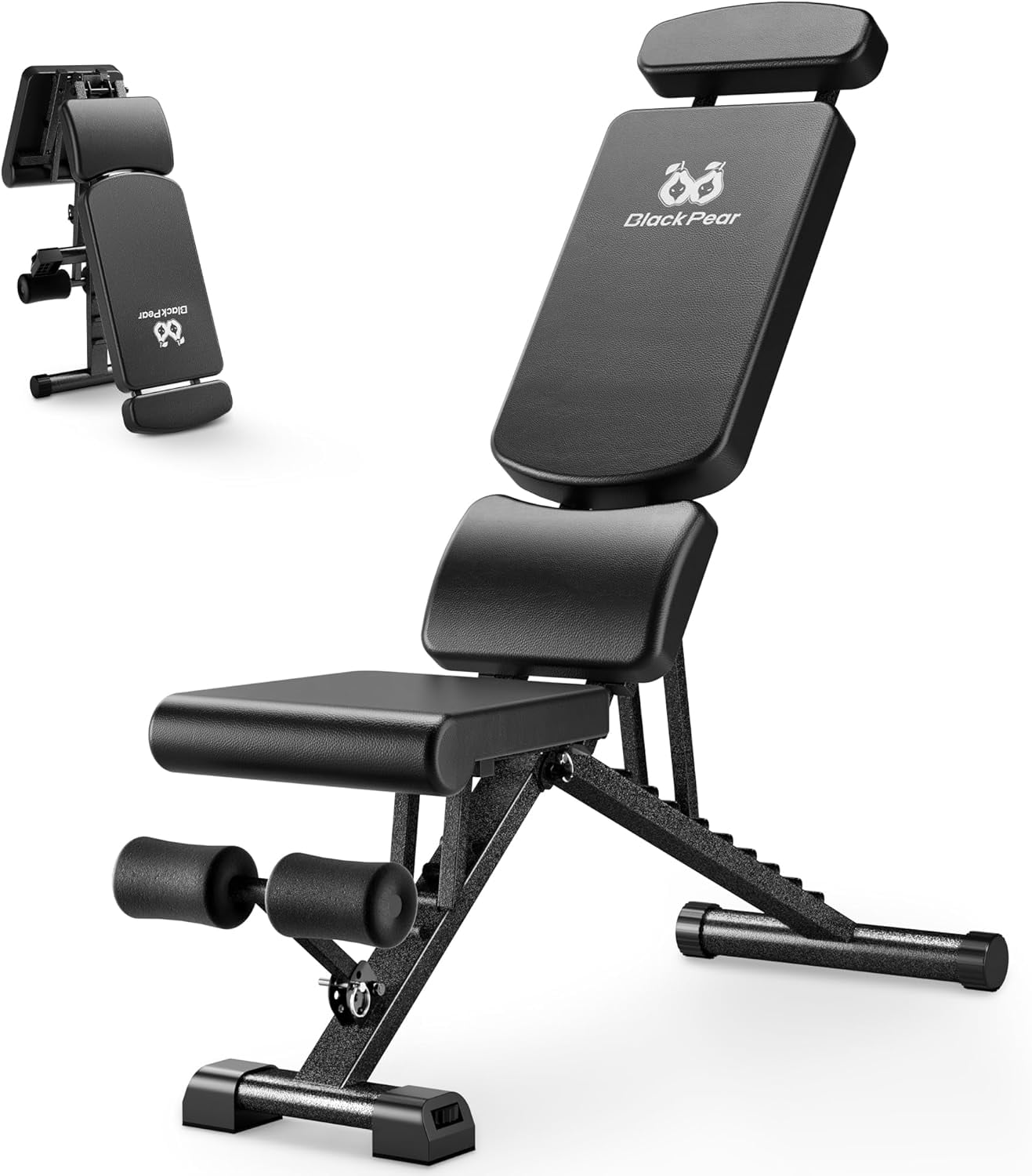 Adjustable Weight Bench for Home Gym with Headrest - Foldable Workout Bench Press, 800lb ...