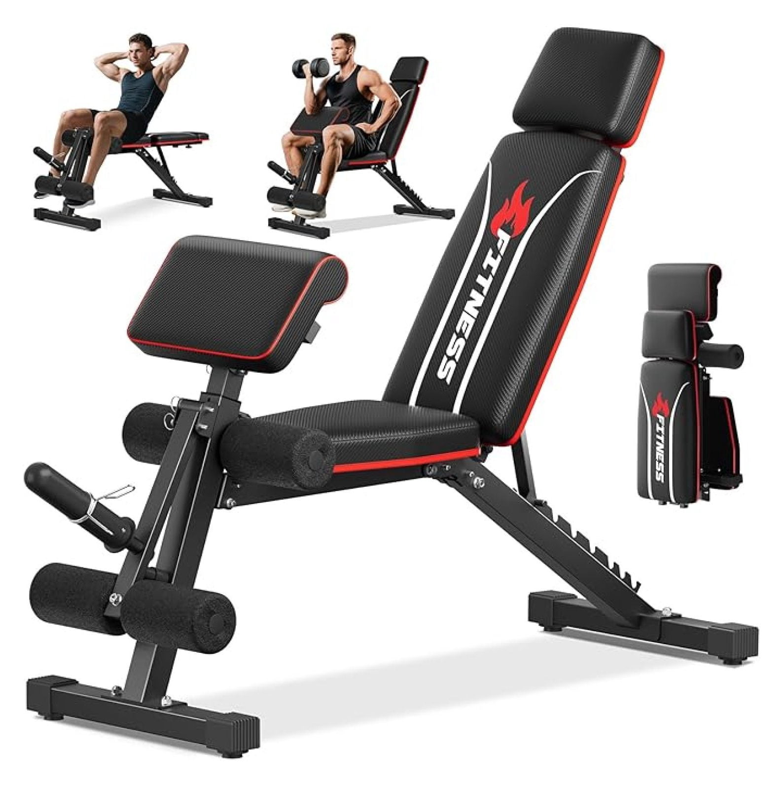 Adjustable Weight Bench with Leg Extension & Preacher Pad, 900lbs ...
