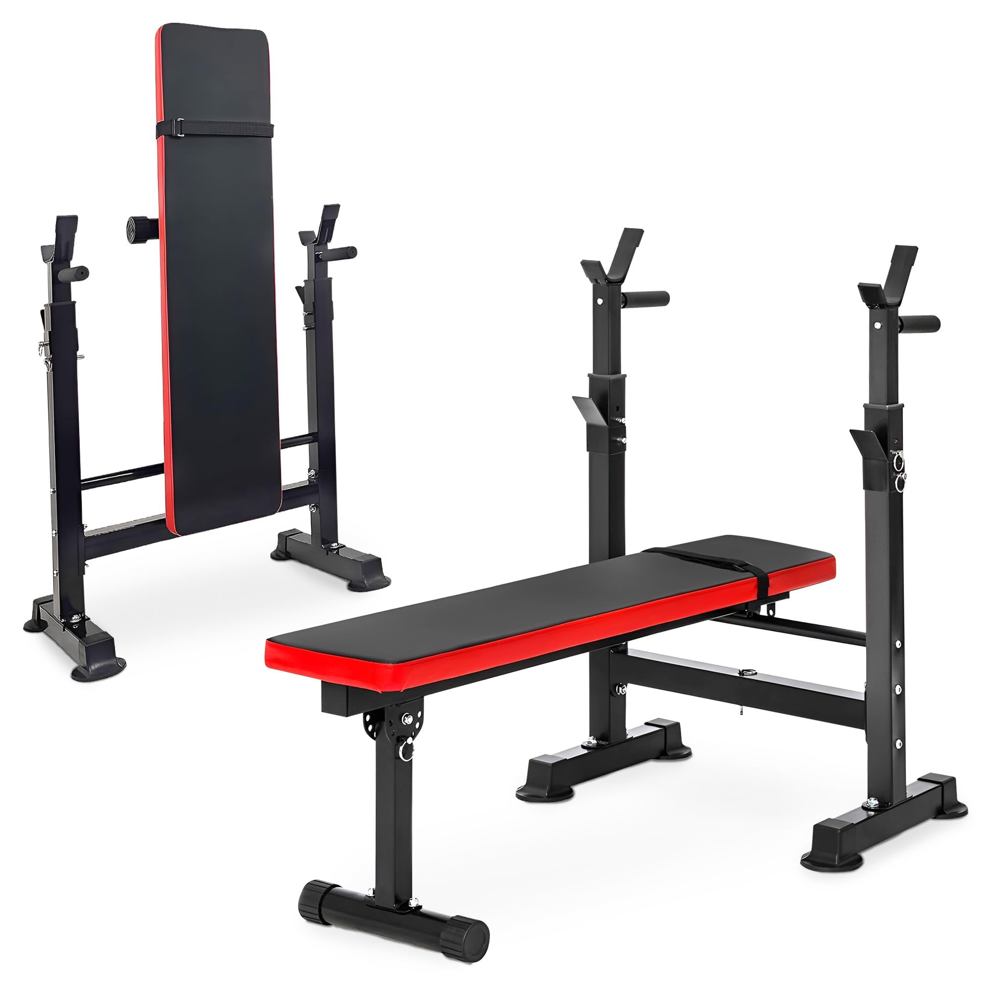 Adjustable Weight Bench with Squat Rack, Home Gym Strength Workout ...