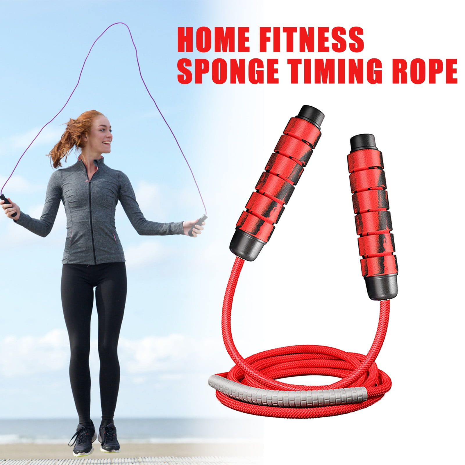 Adjustable Weighted Jump Rope 118inch, Heavy Duty Skipping Rope for ...