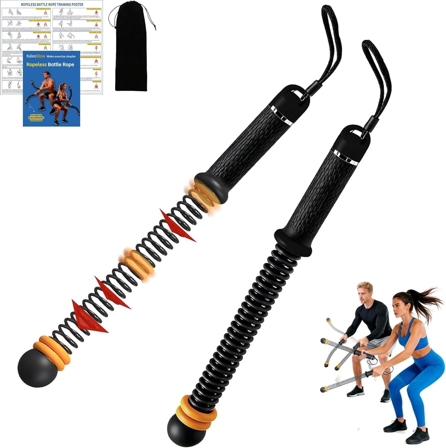 Adjustable Weighted Ropeless Battle Ropes, Portable Arm Exerciser Rope ...