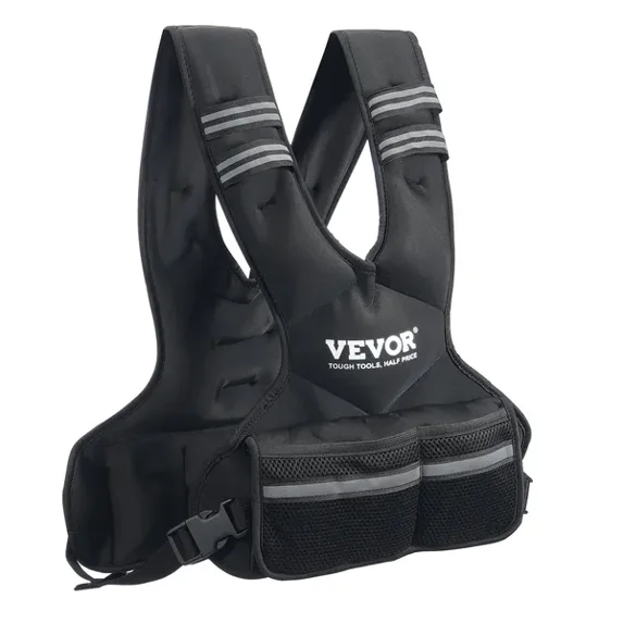 Adjustable Weighted Vest 11-20lb with 6 Iron Weights Reflective Stripe ...